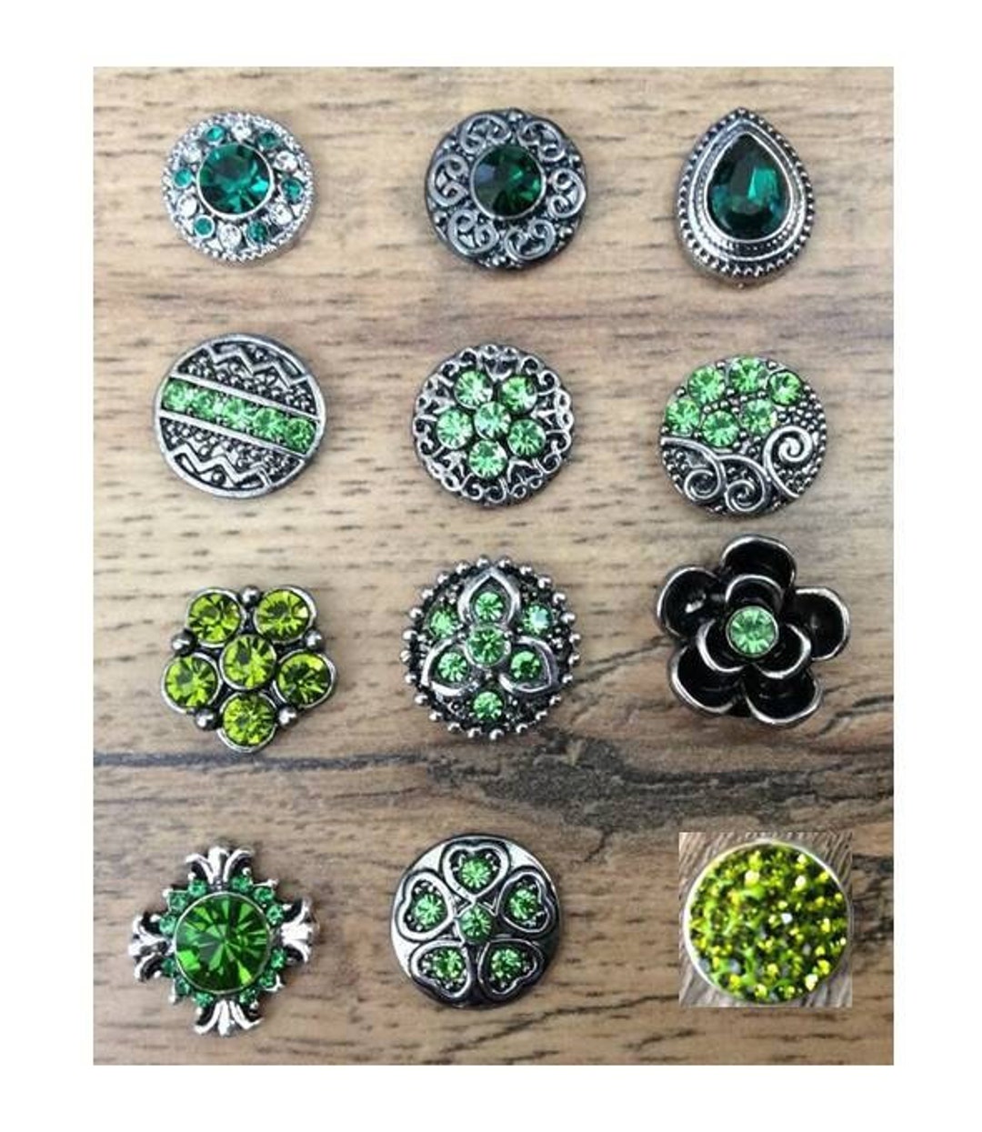 Green Snap Charms Emerald Green Snap Charms for 12mm PETITE/MINI Snap ...