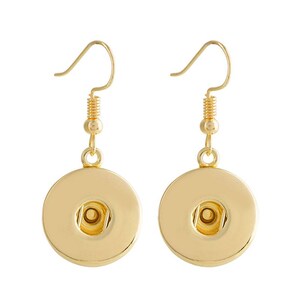 Snap Earrings Hook Snap Earrings, Goldtone, Fits 18mm Ginger Snaps ...