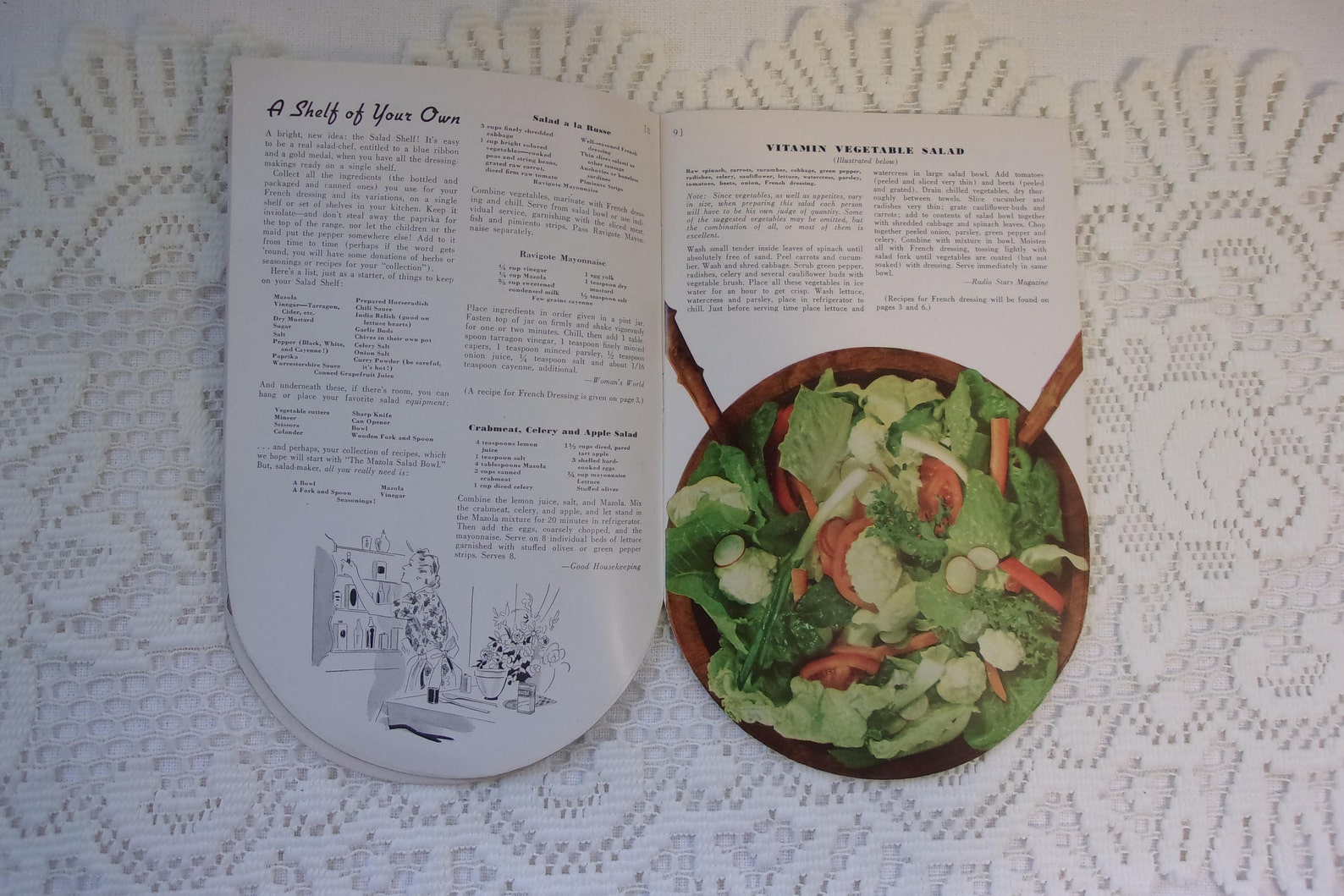 The Mazola Salad Bowl Vintage Promotional Cookbook, From Mazola Corn ...