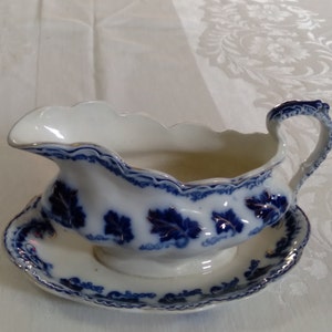 Johnson Brothers, Normandy/gravy Picher With Attached Plate/ Floe Blue ...
