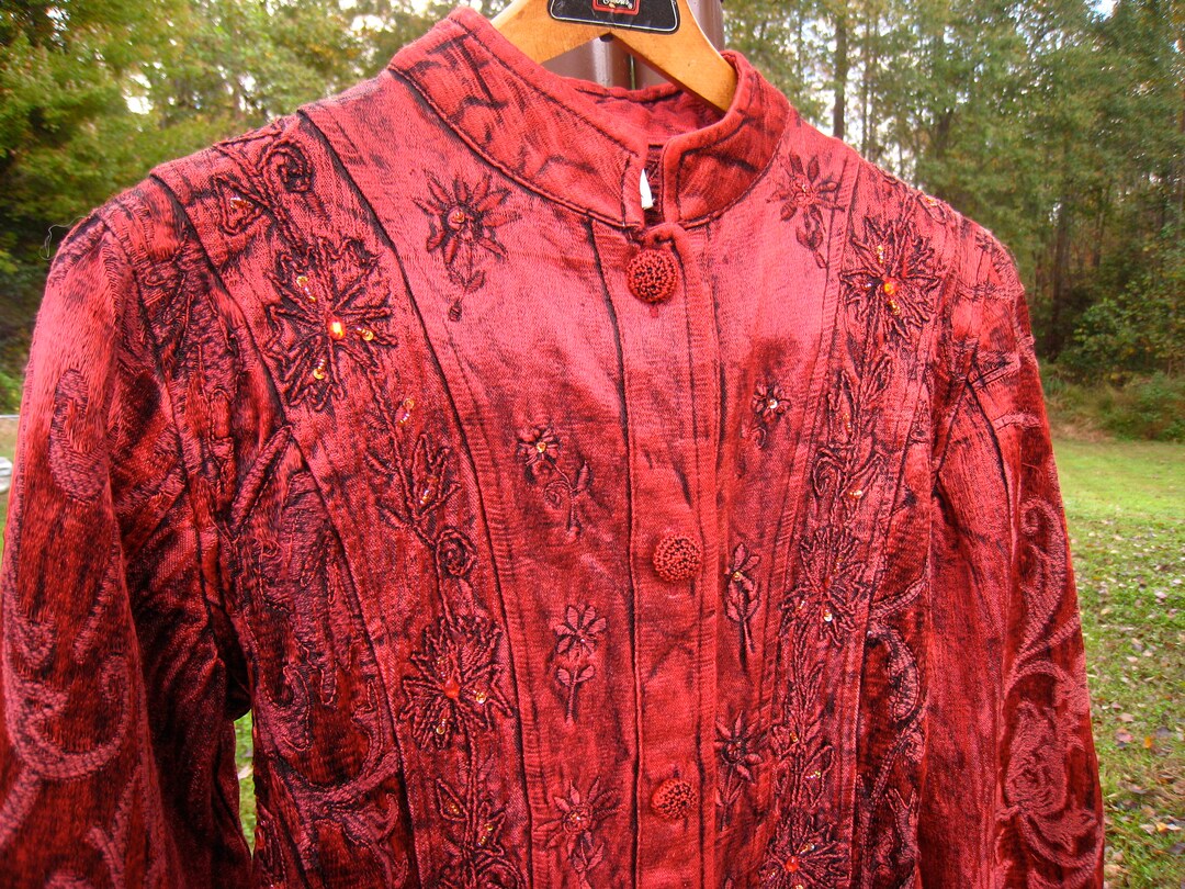 Boho Ladies Jacket/embroidery, Beadwork, Lace/ - Etsy