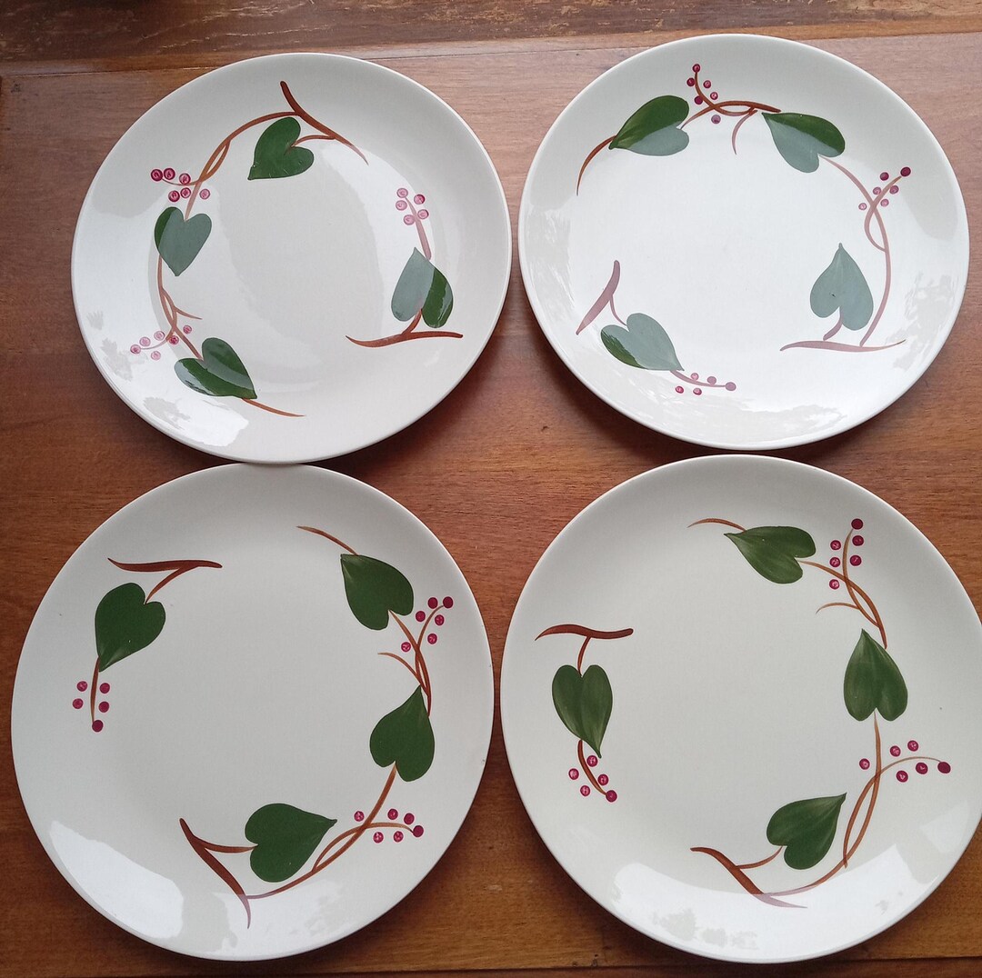 Blue Ridge Pottery Dinner Plates/set of Four/stanhome Pattern Ivy ...