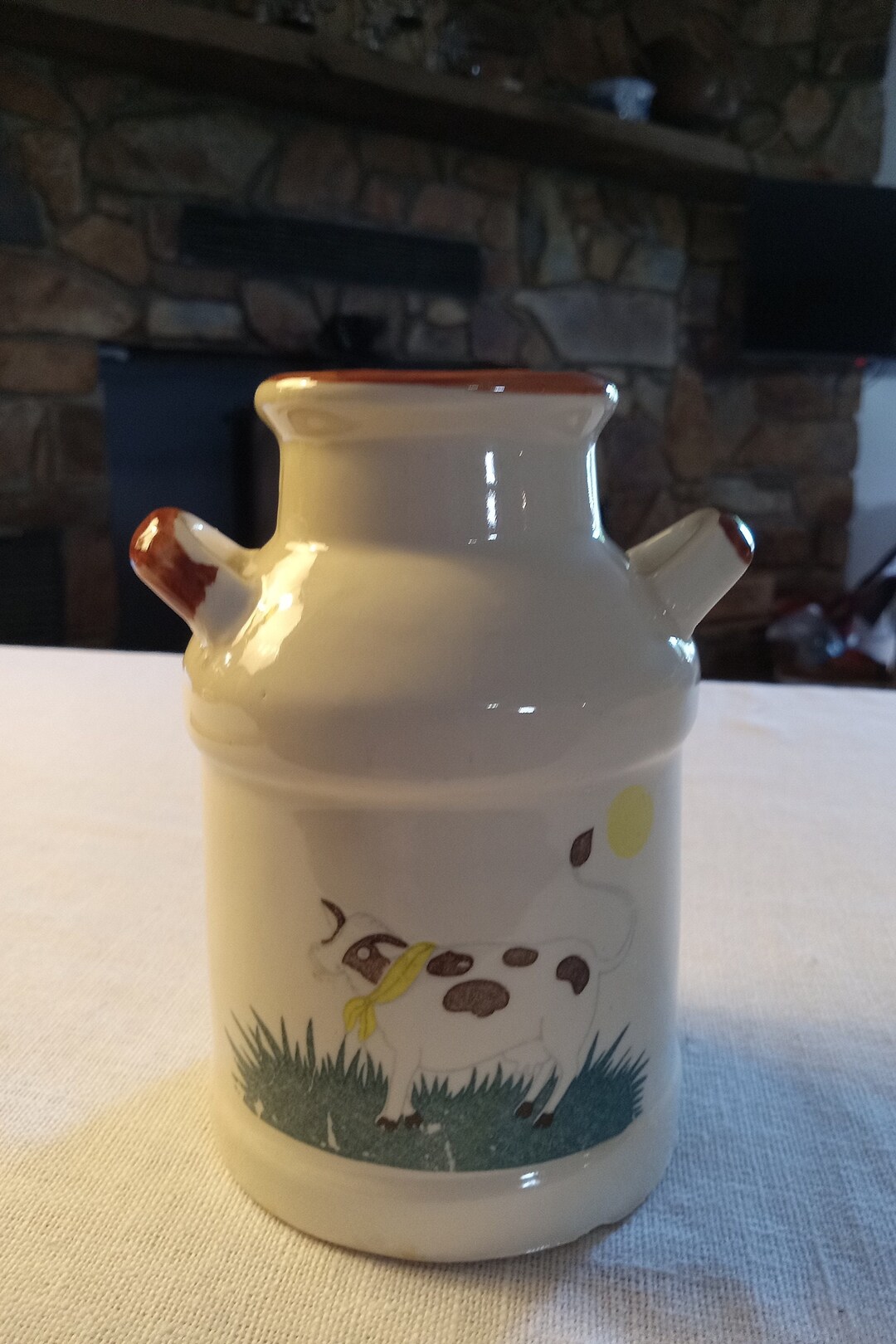 Ceramic Cow Vase/vintage Milk Can/countrycore/holstein Cow/5 - Etsy
