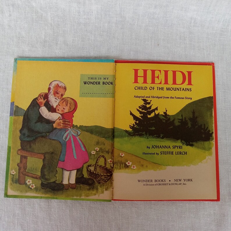 Heidi/johanna Spyri Adapted and Abridged/wonder Books/1974 - Etsy