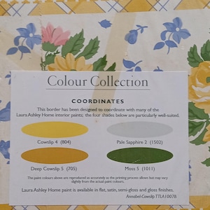 Wallpaper Border/yellow Pink and Blue Flowers /NOS, 1990s Laura Ashley ...