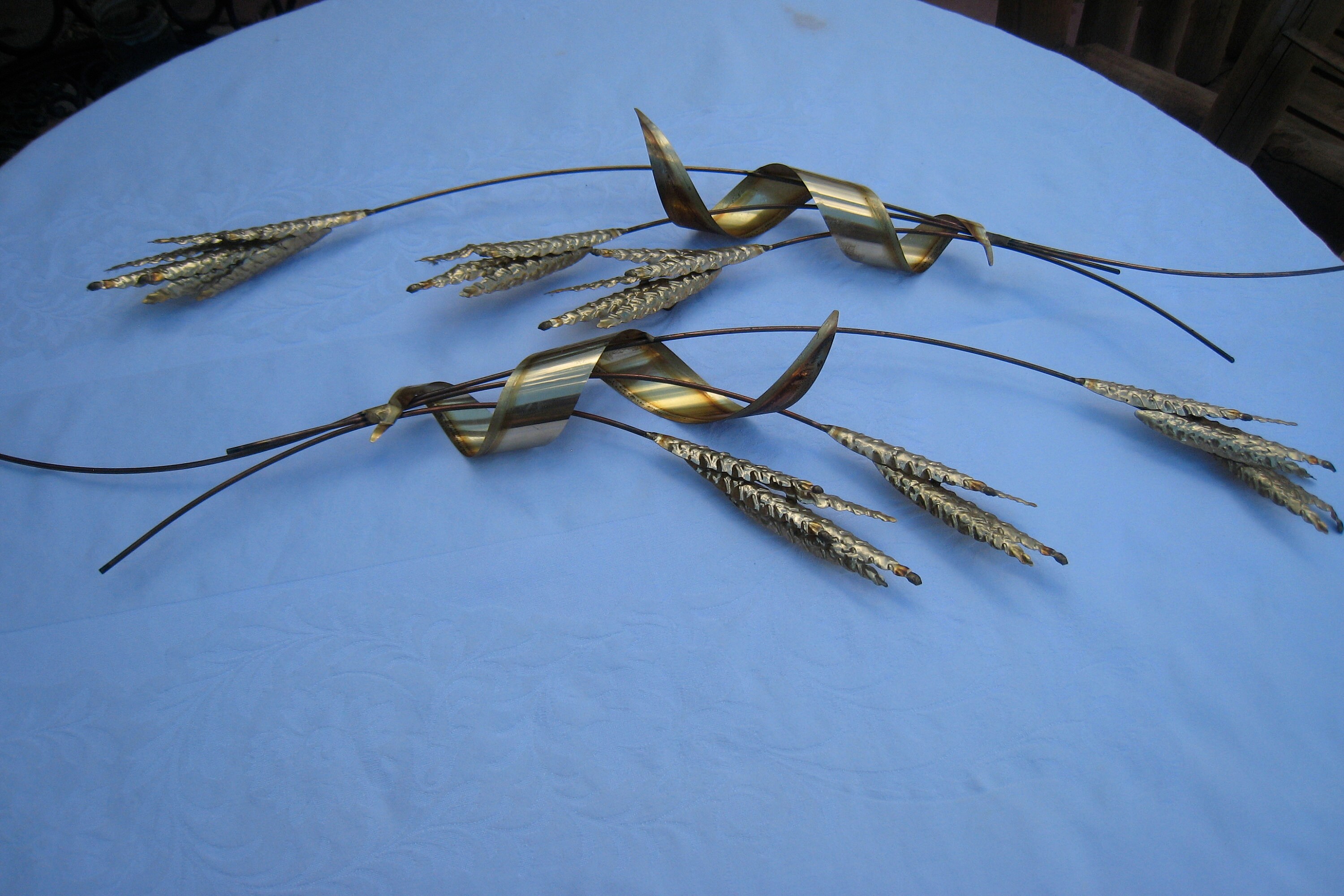 Metal Wheat Sculpture /Two Shafts/ Statement Wall Decor/Brass | Etsy