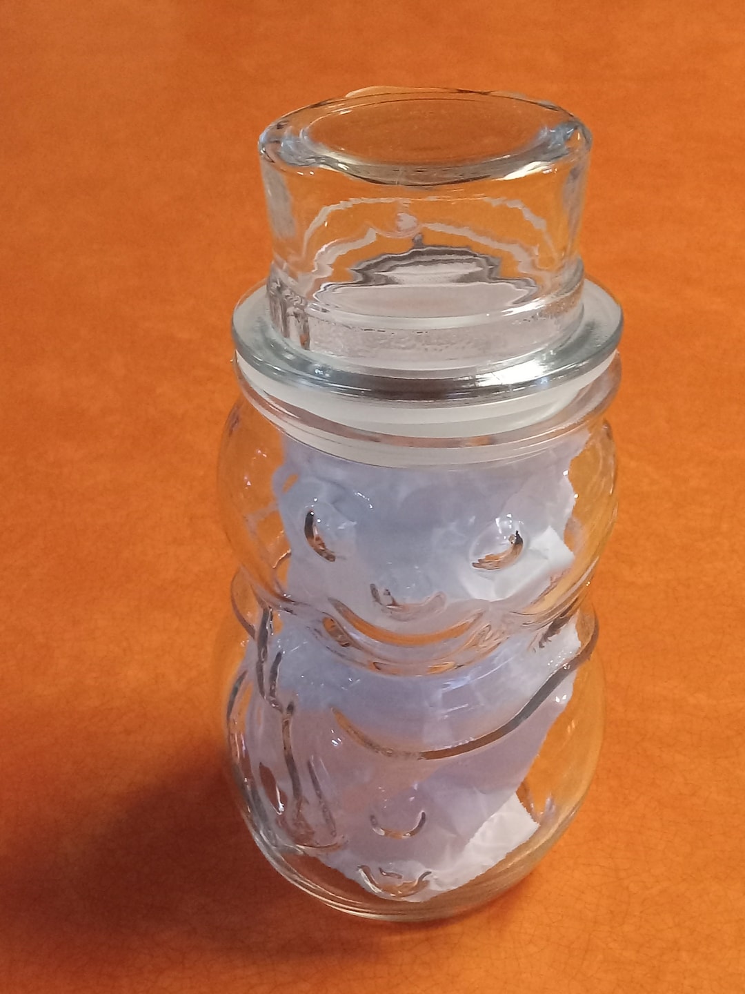 Snowman Glass Jar/clear Glass Jars/candy Jar/holiday Décor/glass ...