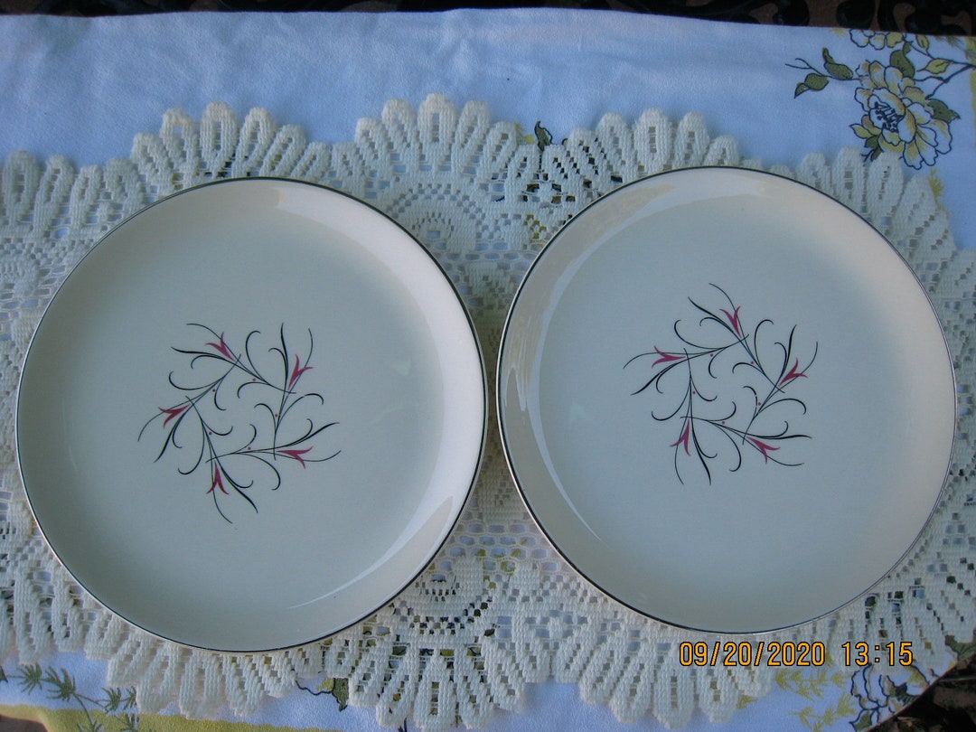 Simplicity Pink, Pair of Serenade Dinner Plates/ Salem China Co. MCM ...