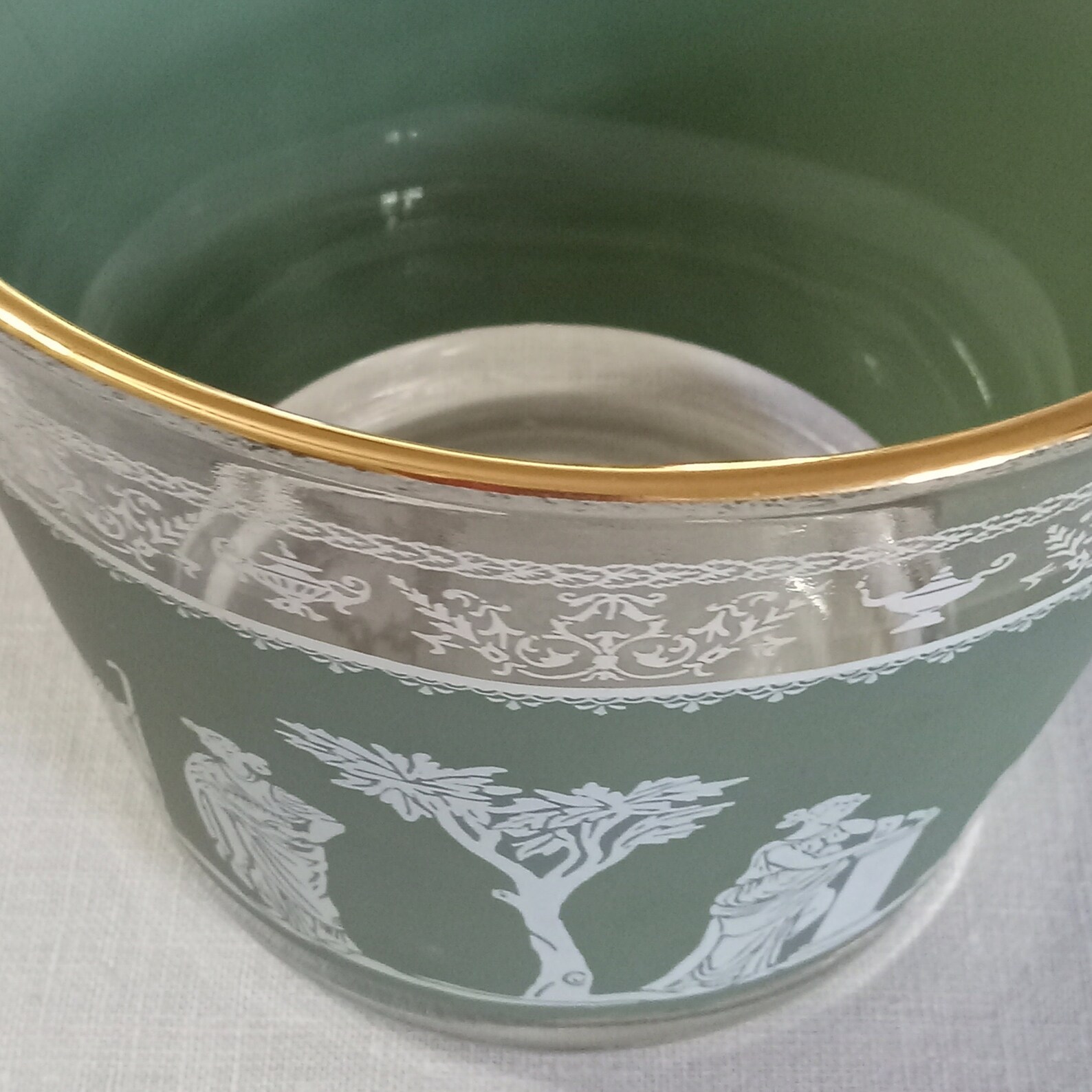 Wedgewood Hellenic Grecian/ice Bucket/jannett Glass, 1960's/green ...
