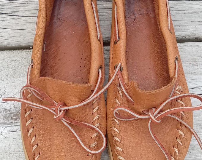 Adirondack Moose Hide Moccasins/soft Durable Leather Rubber Sole/men ...