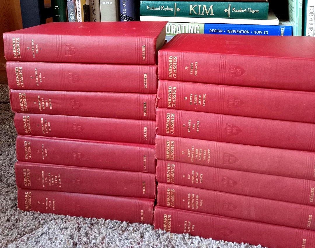 Harvard Classics Antique Book Set/14 Volumes/red Harback/dark Academia ...