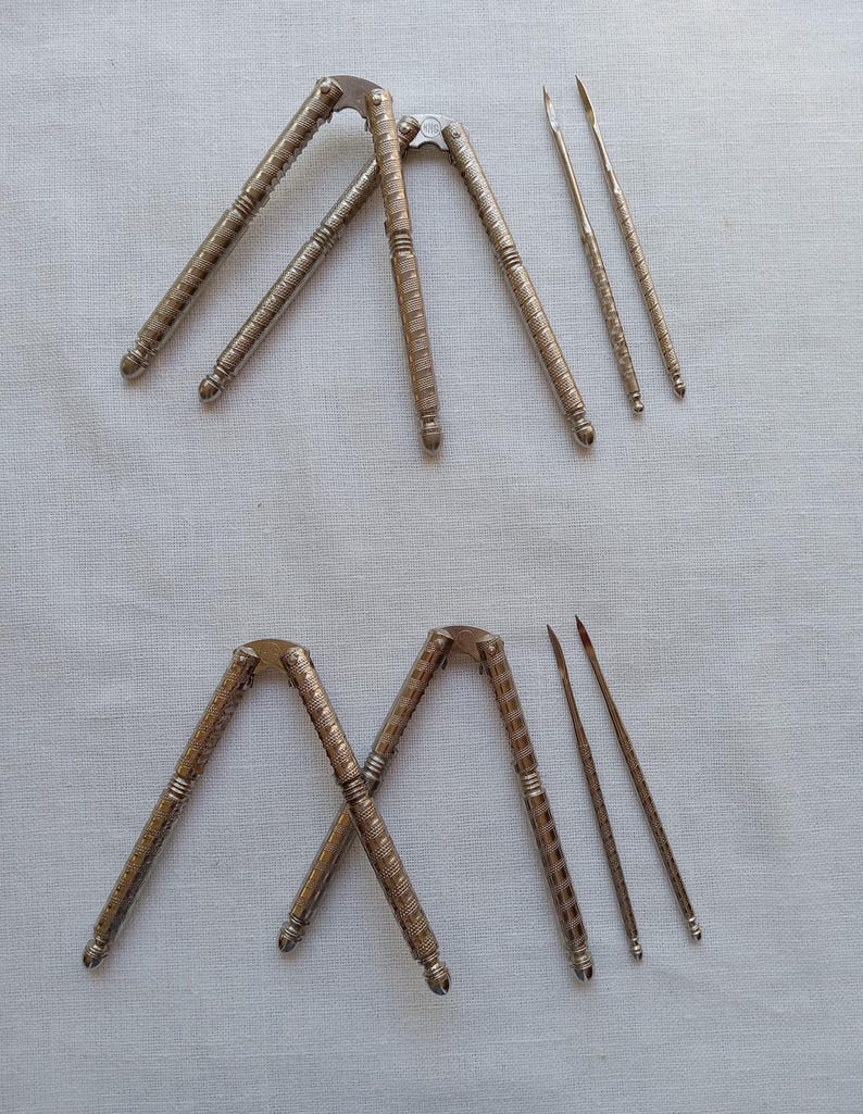 Nut Cracker and Picks/vintage Metal Manual Nut Cracker Set/2 Crackers ...