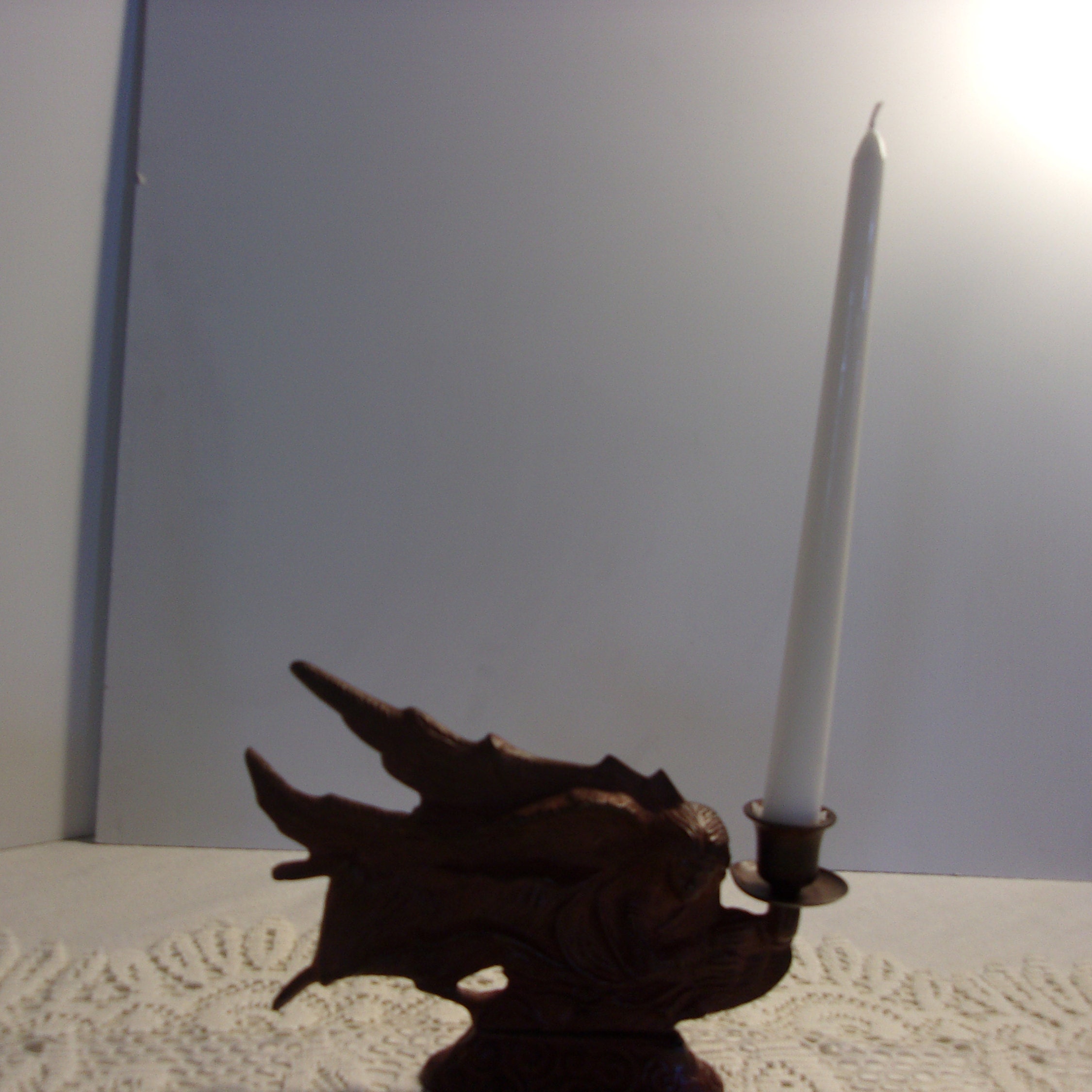 Angel Candle Holder Cast Metal Seraphim Christmas Decoration Rust or ...