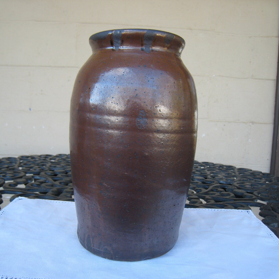 Antique Red Clay Canning Jar/unknown Makers Mark/fermentation Jar/ - Etsy