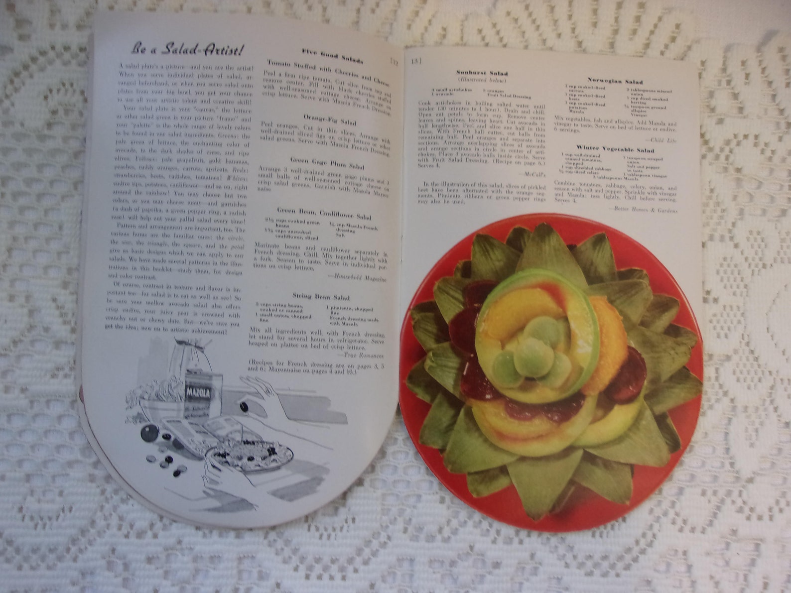 The Mazola Salad Bowl Vintage Promotional Cookbook, From Mazola Corn ...