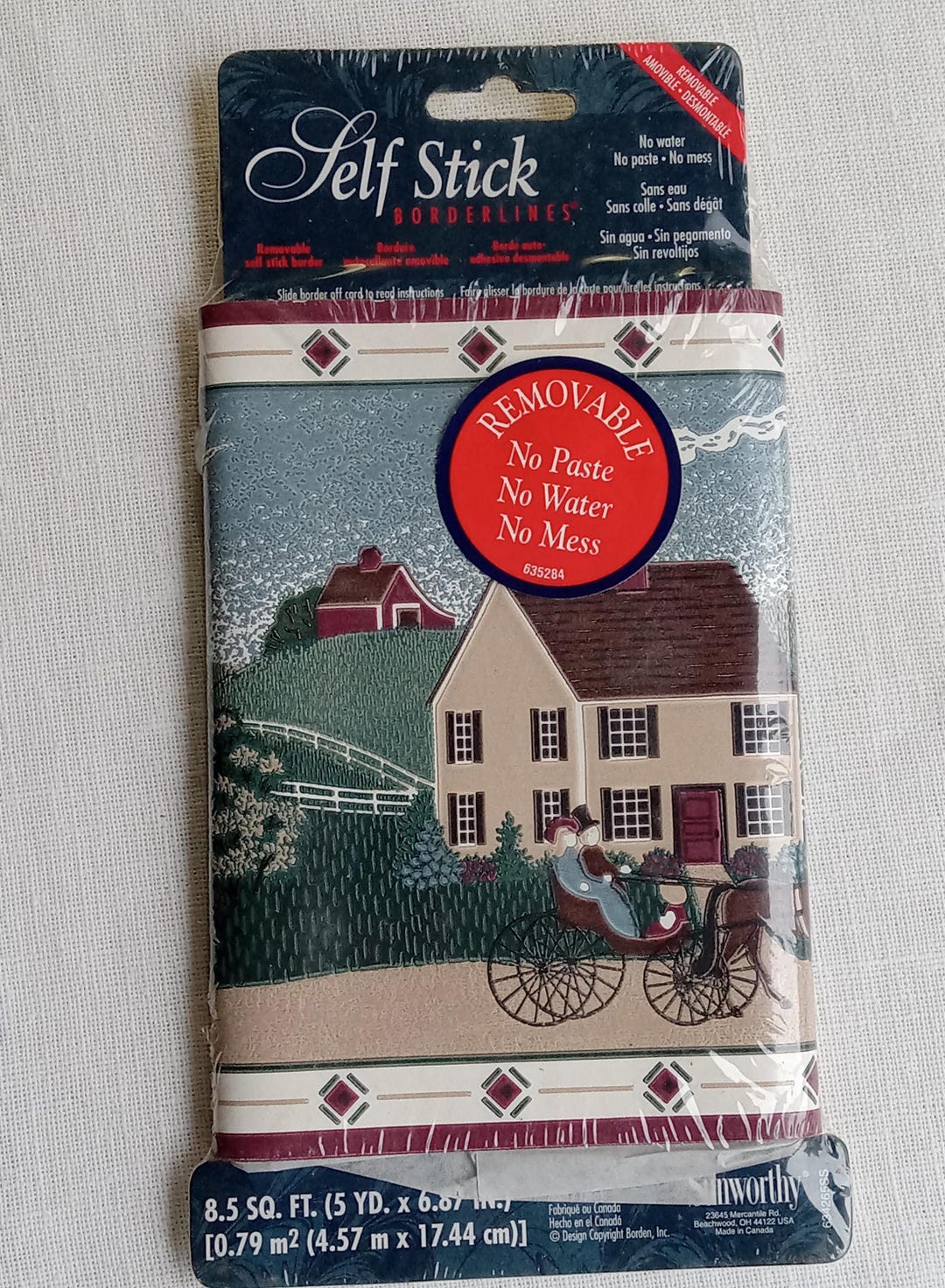 Colonial Landscape Wallpaper Border/vintage Un-opened in Package/home ...