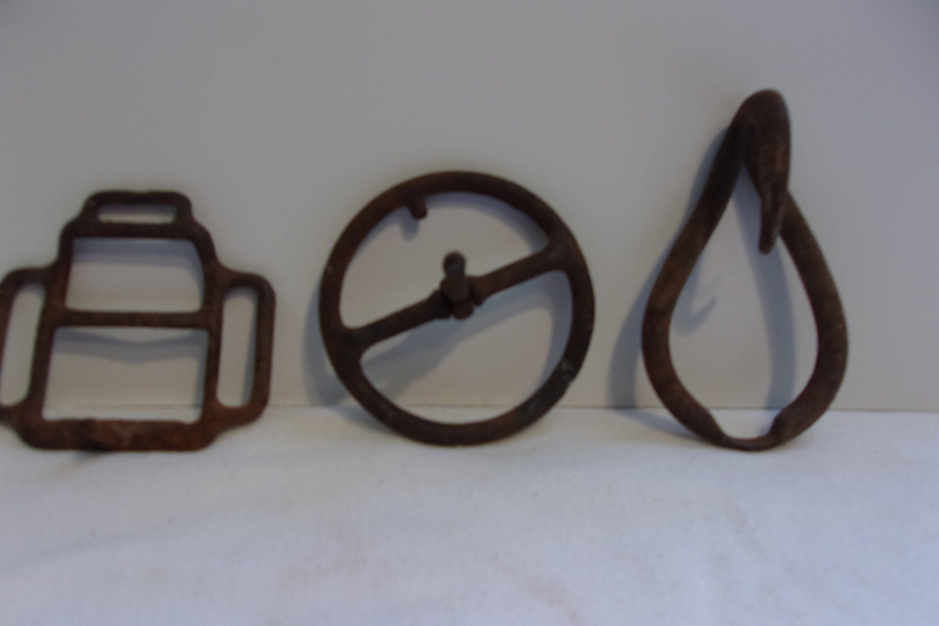 Rusty Iron Chinch and Harness Buckles/ Lot of 3 /vintage Buckles ...