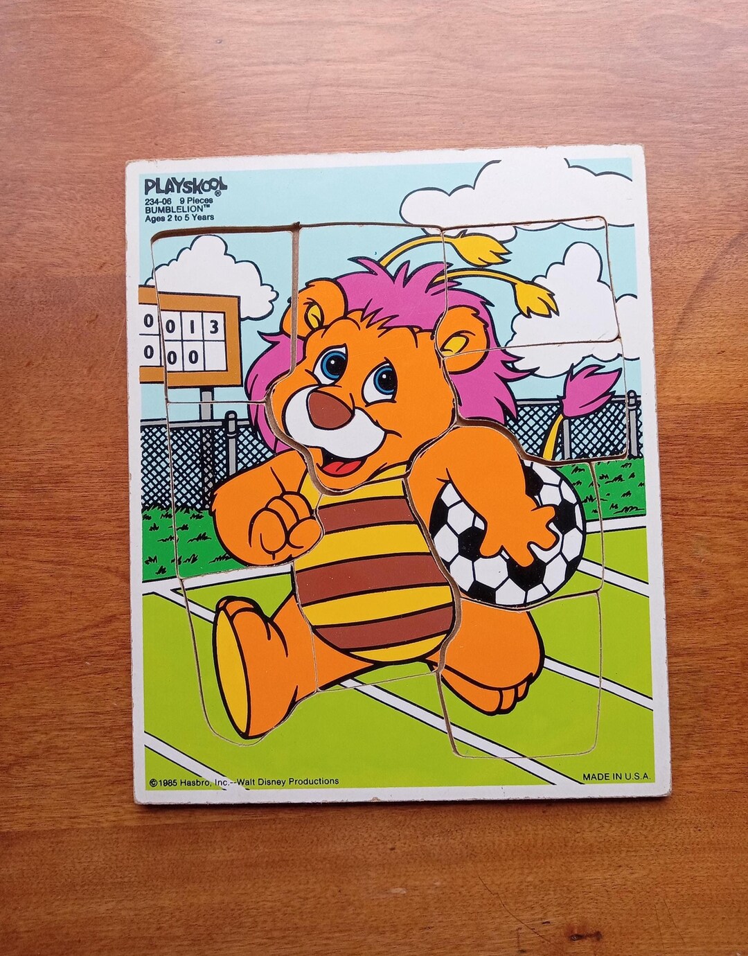 Playskool Puzzle Bumblelion/soccer Player/children's Vintage Toy/1985 ...