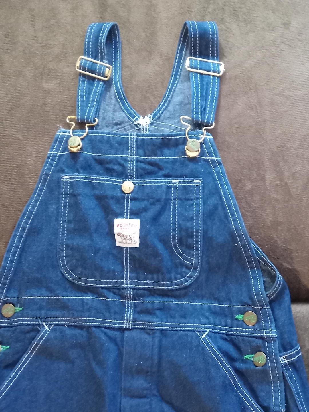 Pointer Brand Denim Bib Overalls/marked Size 14/dark Wash Denim/retro ...