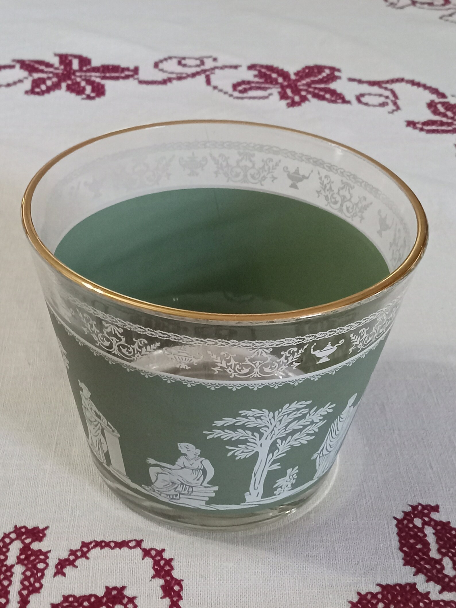 Wedgewood Hellenic Grecian/ice Bucket/jannett Glass, 1960's/green ...