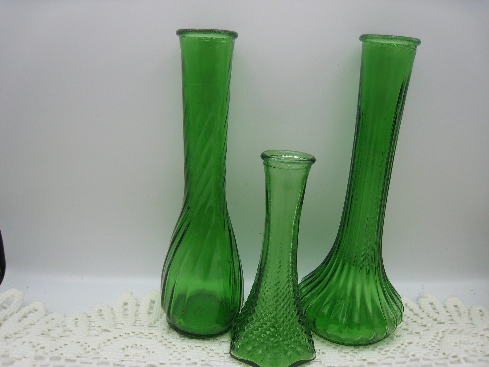 Green Glass Vases Trio of Cleveland Glass Bud Vases - Etsy