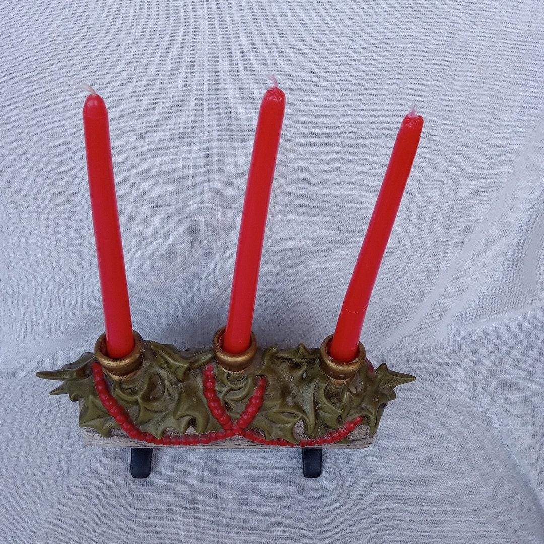 Ceramic Yule Log Candle Holder/atlantic Mold Craft Piece/sighed and ...