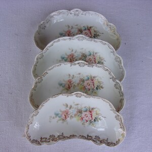 Crescent Shaped bone Dishes China Pink Roses - Etsy