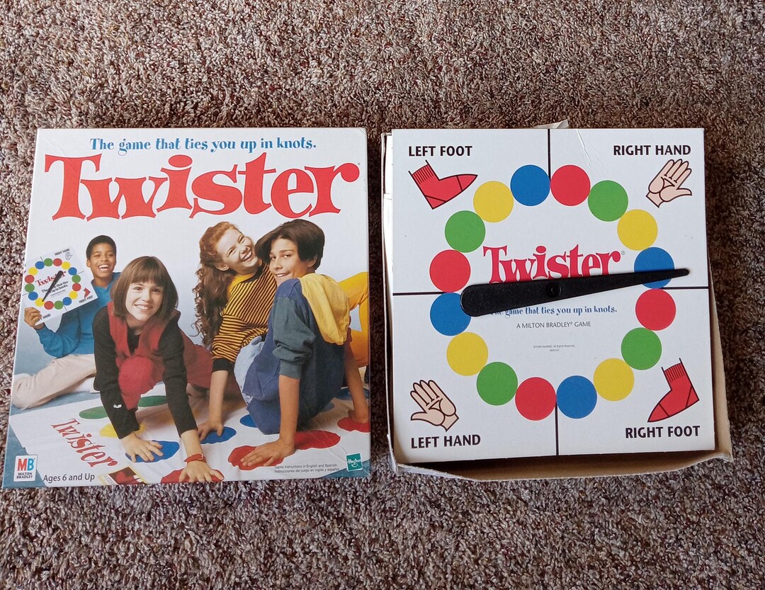 Twister Game/plastic Mat, Spinner in Box/milton Bradley 1998/party Game ...