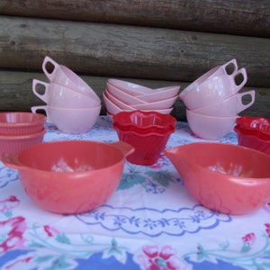 Aztec Melmac, Creamer and Sugar Bowl Set, Orange/red Salmon, Mid ...
