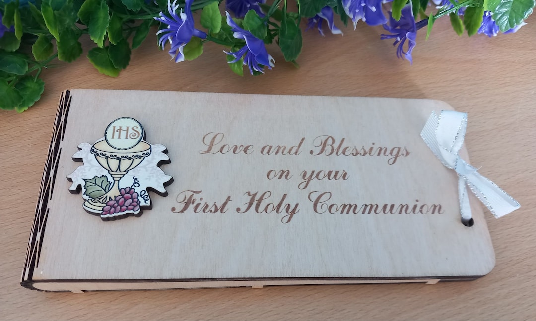 First Holy Communion Wooden Money Wallet, Wooden Envelope, Gift Box for ...