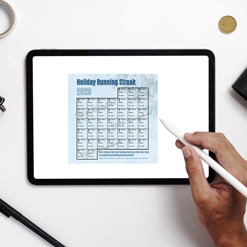 Holiday Running Streak Log 2023, Winter Run Streak Tracker, Runner ...