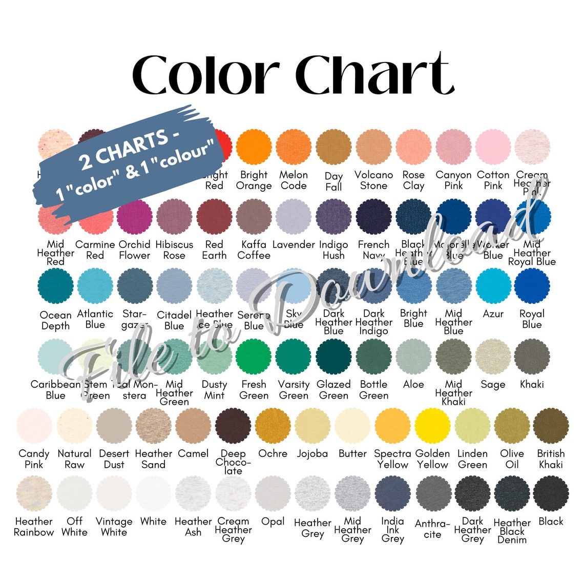 Stanley/stella STTU755 Color Chart, Stanley Stella Creator Iconic ...