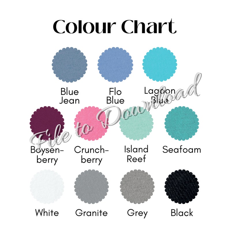 Comfort Colors 9018 Color Chart CC9018 Youth Midweight - Etsy