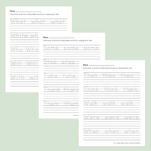 First Grade Sight Words Worksheet, Handwriting Printable Tracing Sheet ...