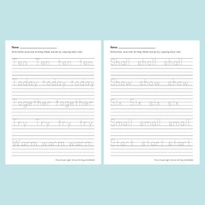 Third Grade Sight Words Worksheet, Handwriting Printable Tracing Sheet ...