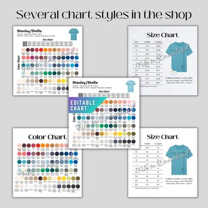 Stanley/stella Color Chart and Size Chart, STTU755 Stanley Stella ...