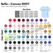 EDITABLE Bella Canvas 3001Y Color and Size Chart, BC3001Y Youth T-shirt ...
