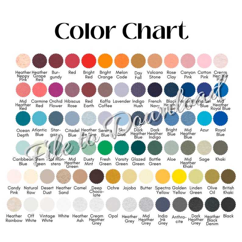 Stanley/stella STTU755 Color Chart, Stanley Stella Creator Iconic ...