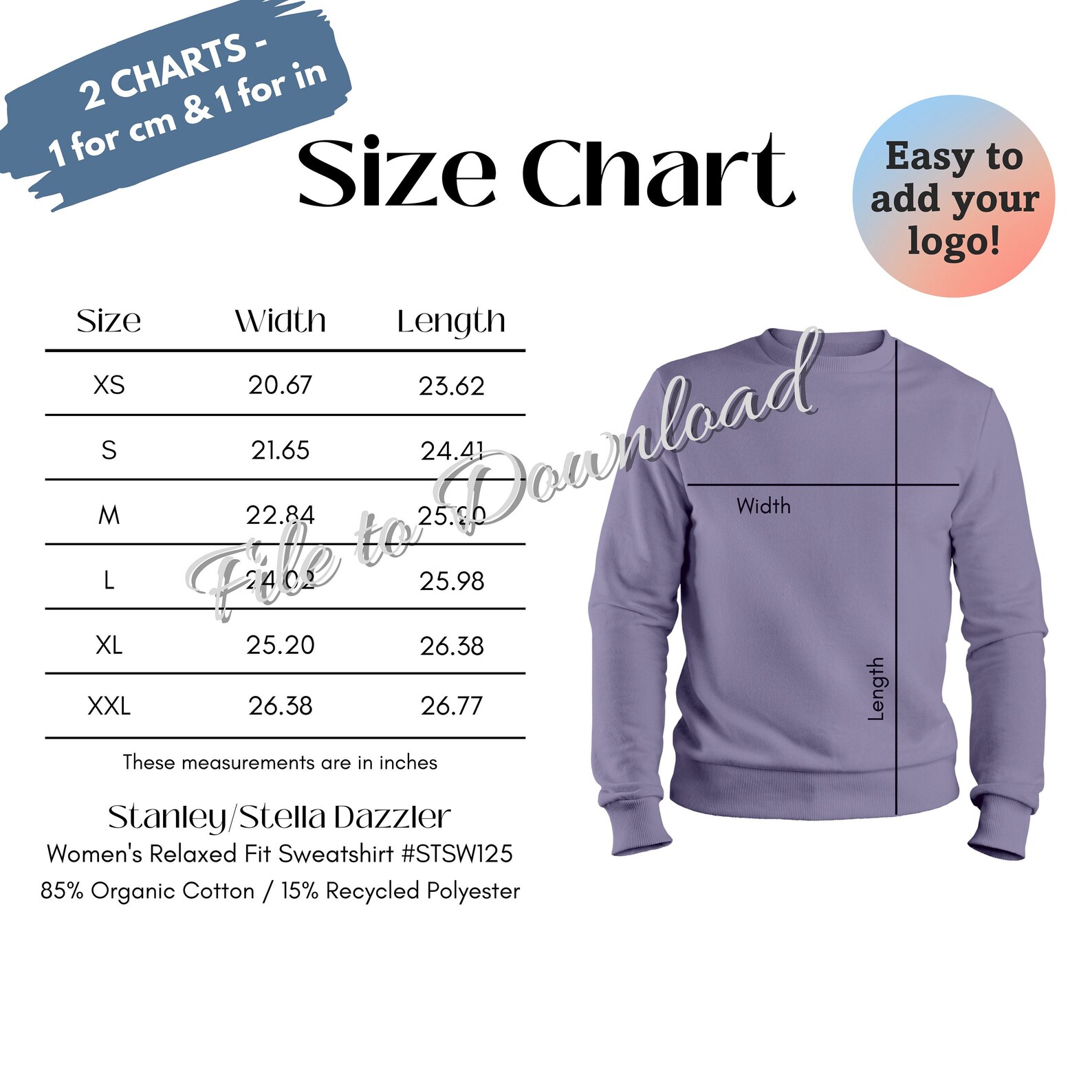 Stanley/stella STSW125 Size Chart, Stanley Stella Dazzler Women's ...