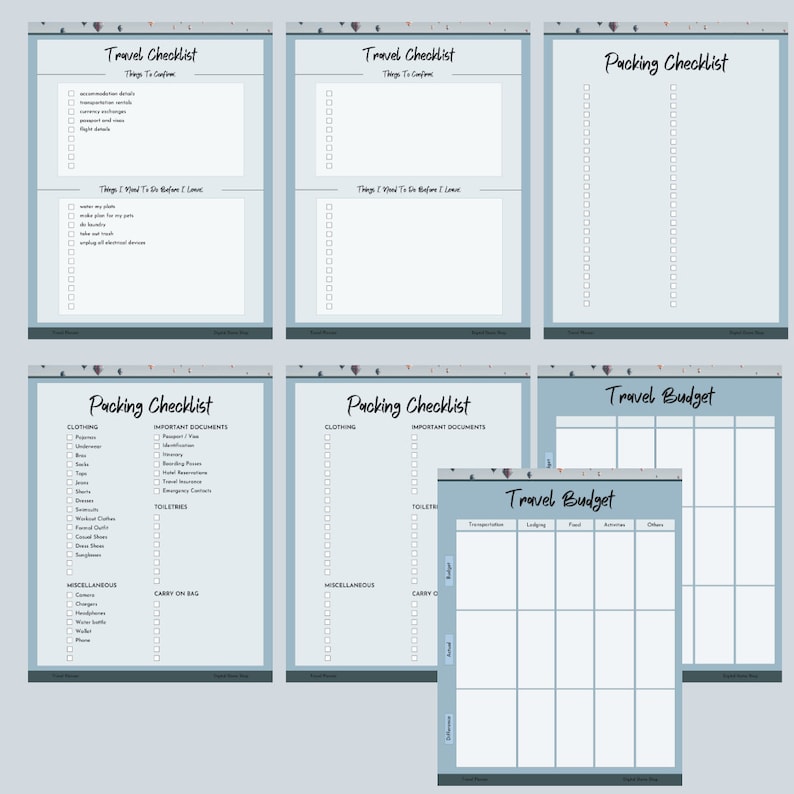 Travel Planner, Trip Itinerary and Organizer, Vacation Journal ...
