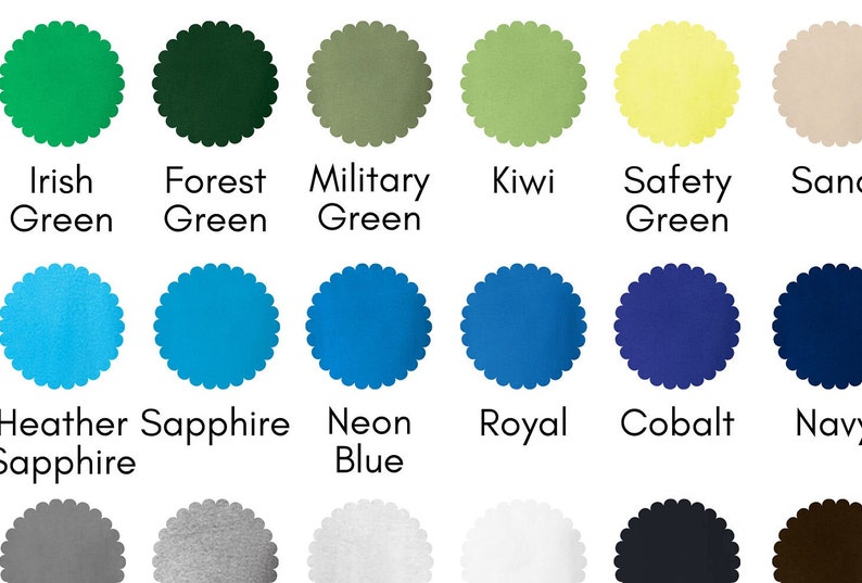 EDITABLE Gildan 5000B Color and Size Chart, G500B Youth Tshirt Color ...