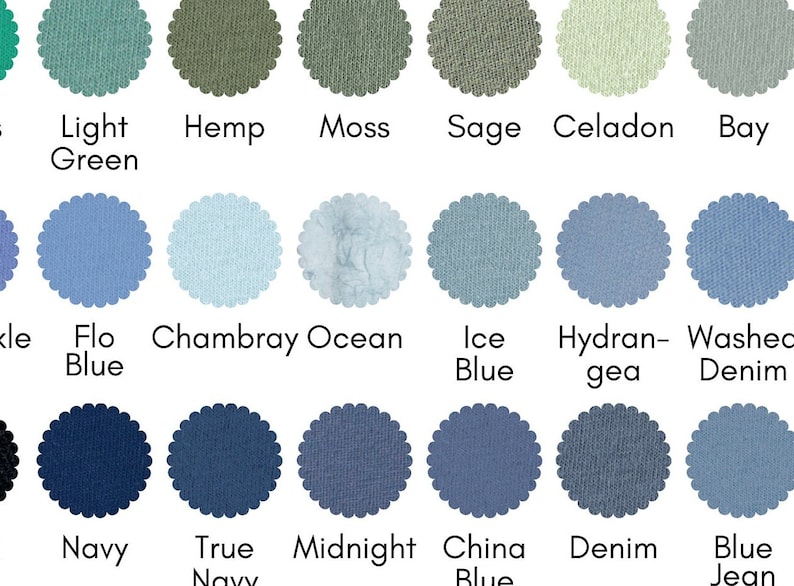 Comfort Colors Color Chart (color Only - Can Be Used With Most Comfort ...