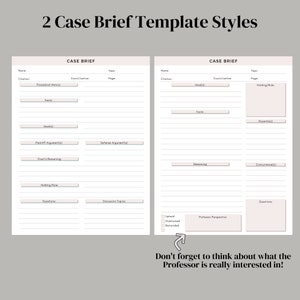 Law Student Note-taking Bundle - Digital or Printable Templates for ...