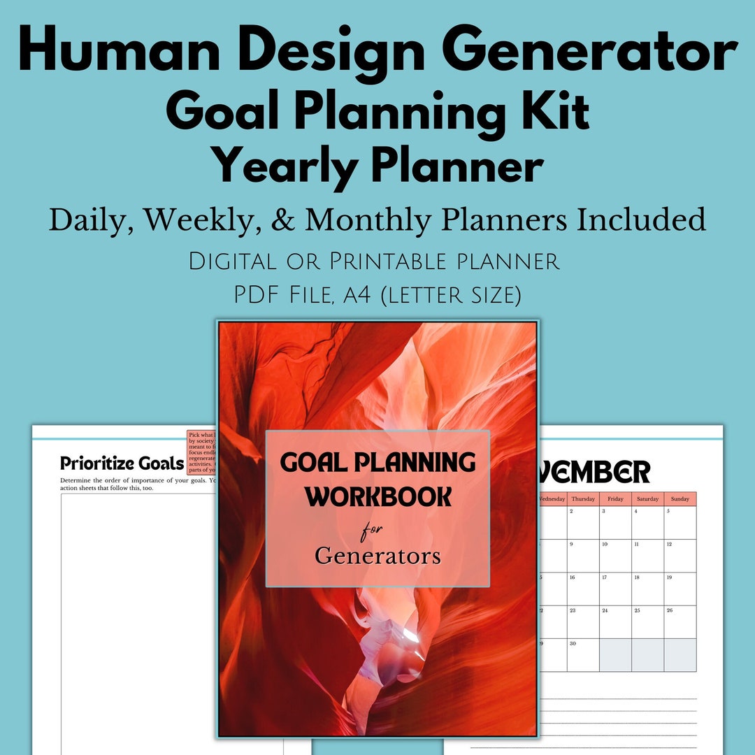 Human Design Planner Goal Workbook, Generator Planner, 2023 Calendar ...