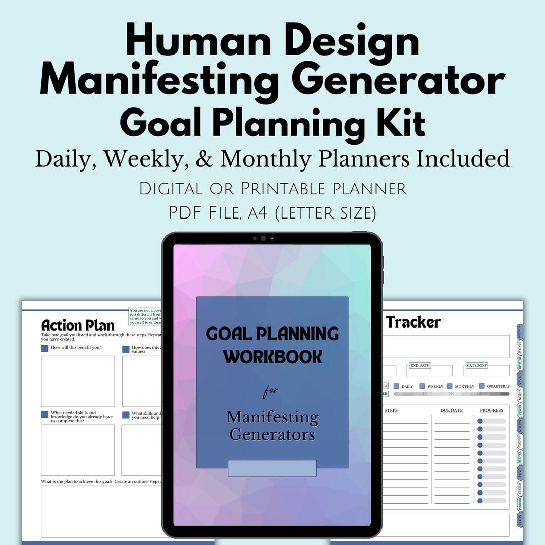 Manifesting Generator Digital Planner, Human Design Goal Workbook, Goal ...