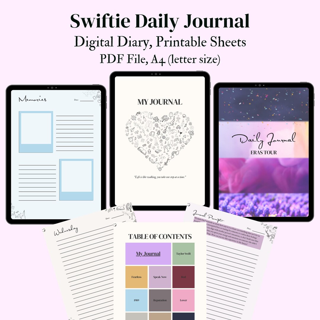 Swiftie Journal: Digital Daily Diary, Customizable Notebook, Eras Tour ...
