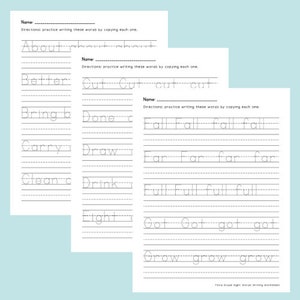 Third Grade Sight Words Worksheet, Handwriting Printable Tracing Sheet ...