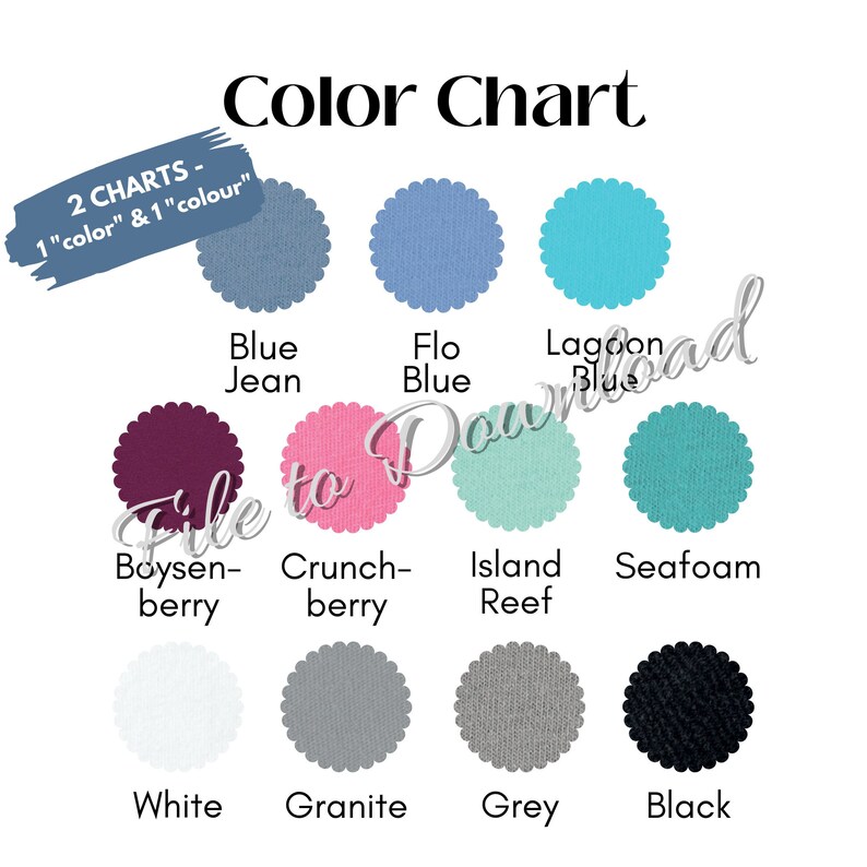 Comfort Colors 9018 Color Chart CC9018 Youth Midweight - Etsy