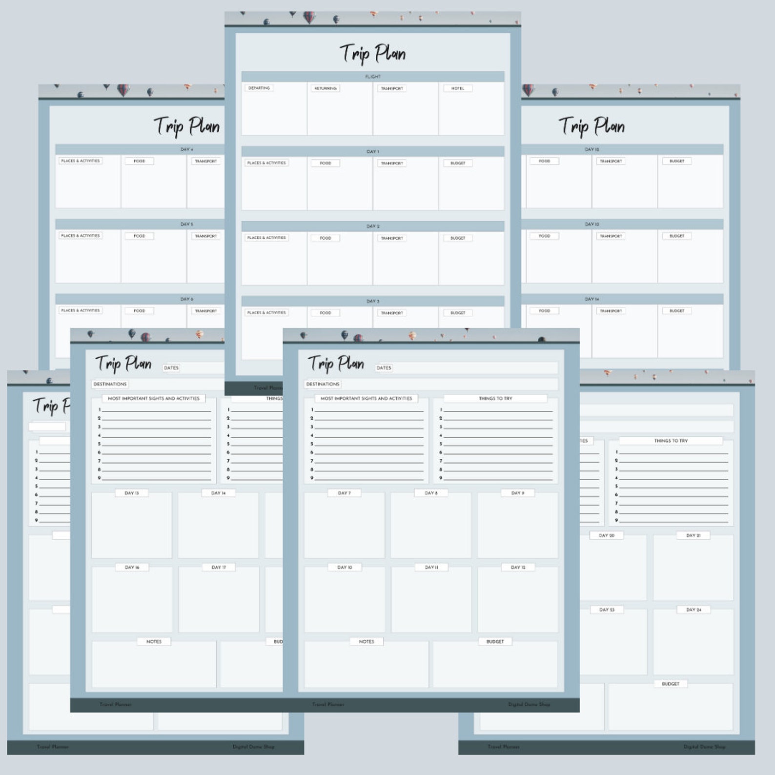 Travel Planner, Trip Itinerary and Organizer, Vacation Journal ...