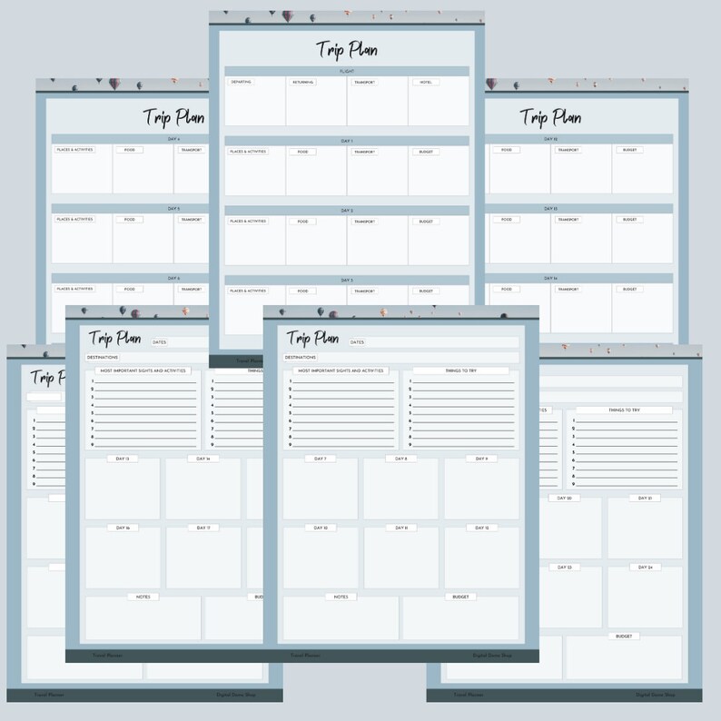 Travel Planner, Trip Itinerary and Organizer, Vacation Journal ...